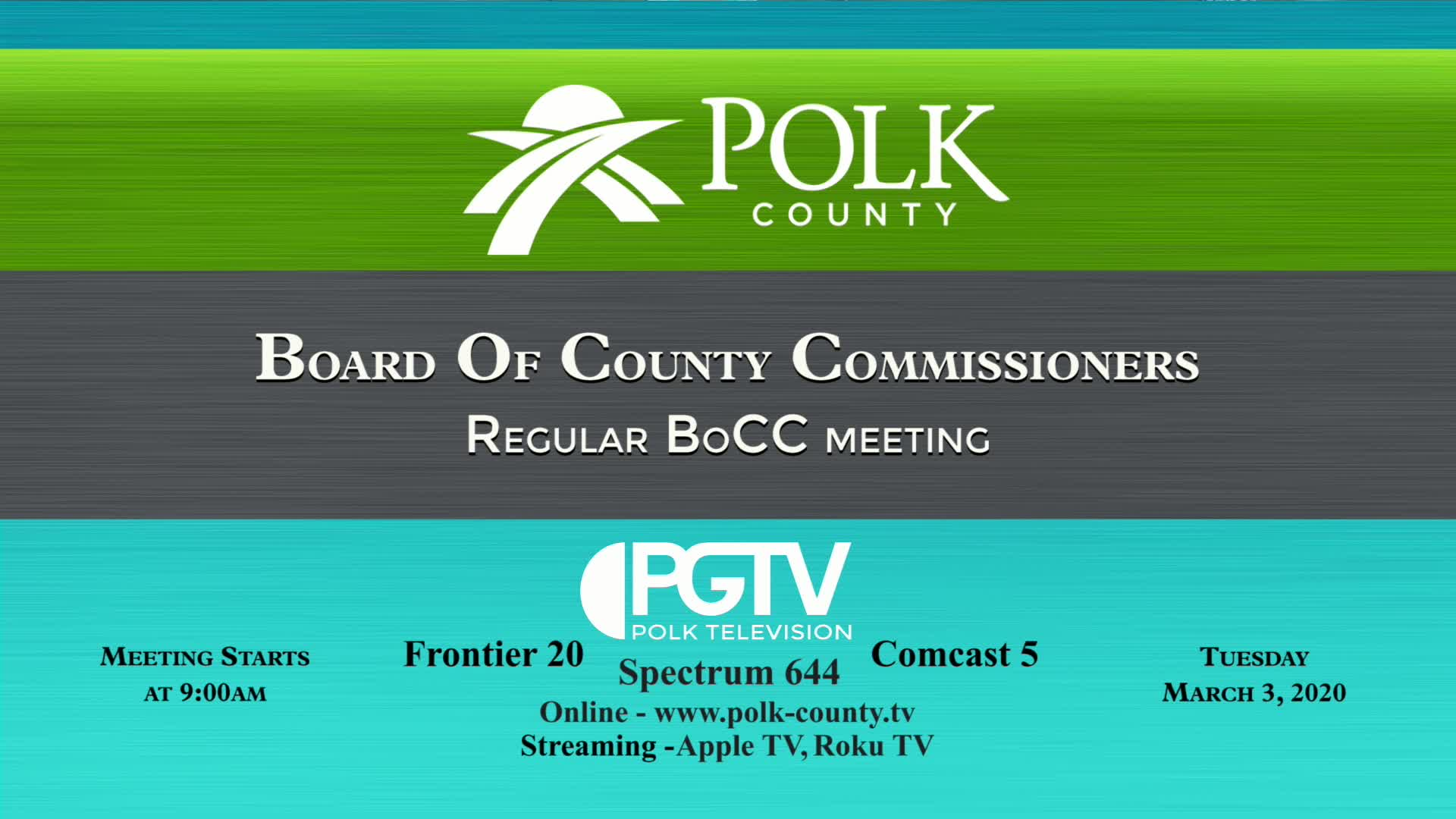 BoCC Regular Session: March 3, 2020